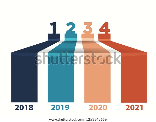 4 Years Timeline Infographic Template 2018 Stock Vector (Royalty Free ...