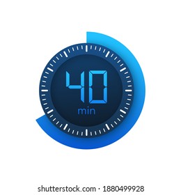 40 Minutes Stopwatch Vector Icon Stopwatch Stock Vector (Royalty Free ...