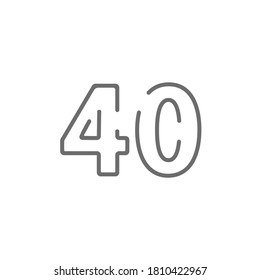 40 Number Line Design Font Gray Stock Vector (Royalty Free) 1810422967 ...