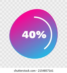 40 Percent Chart Vector Percentage Infographic Stock Vector (Royalty ...