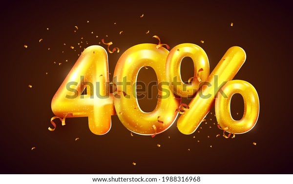 40 Percent Off Discount Creative Composition Stock Vector (Royalty Free ...