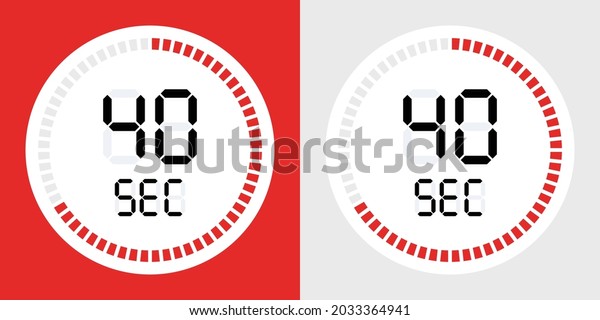 40 Sec Stopwatch Icon Countdown Time Stock Vector (Royalty Free ...
