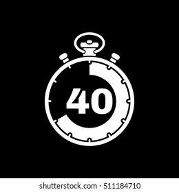 40 Seconds Minutes Stopwatch Icon Clock Stock Vector (Royalty Free ...