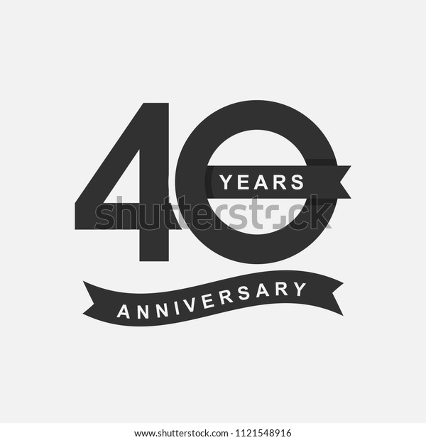 40 Years Anniversary Logo Icon Template Stock Vector (Royalty Free ...
