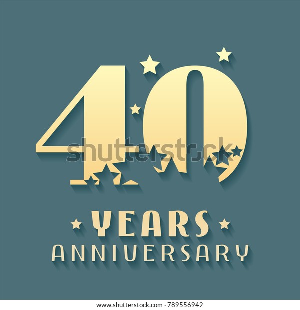40 Years Anniversary Vector Icon Symbol Stock Vector (Royalty Free ...