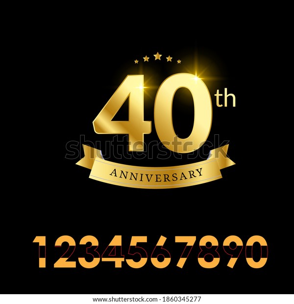 40 Years Design Template Anniversary Vector Stock Vector (Royalty Free ...