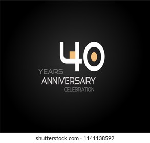 40 Years Simple Black Background Elegance Stock Vector (Royalty Free ...