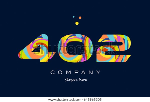 402 Number Digit Numeral Logo Colored 스톡 벡터(로열티 프리) 645965305 ...