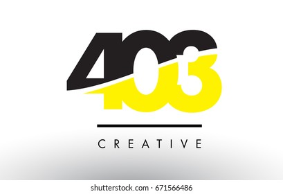 403 Black Yellow Number Logo Design Stock Vector (Royalty Free ...