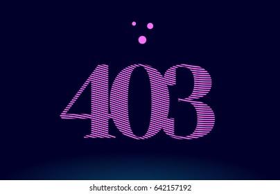 403 Number Digit Logo Pink Line: เวกเตอร์สต็อก (ปลอดค่าลิขสิทธิ์ ...