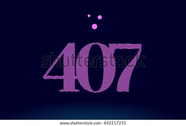407 Number Digit Logo Pink Line Stock Vector (Royalty Free) 642157231 ...