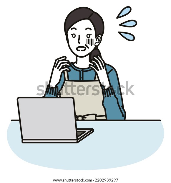 40s 50s Housewives Looking Computer Screen Stock Vector (Royalty Free ...
