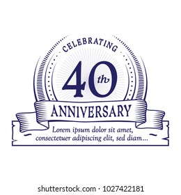 Vektor Stok 40th Anniversary Design Template Vector Illustration (Tanpa ...