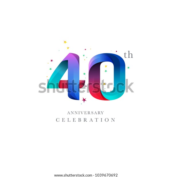 40th Anniversary Logo Design, Number 40 Icon Vector Template.