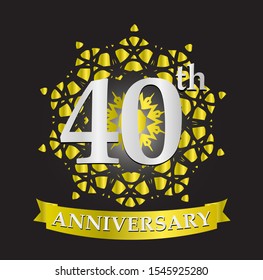 40th Anniversary Logo Silver Gold Ribbon Stock Vector (Royalty Free ...