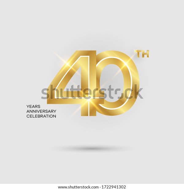 40th Gold Anniversary Logo Isolated On Stock Vector (Royalty Free ...