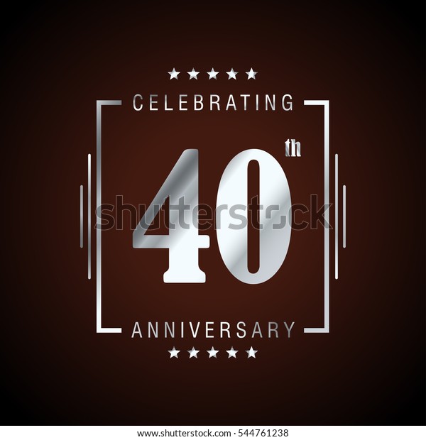 40th Silver Anniversary Logo Laurel Wreath Stock Vector (Royalty Free ...