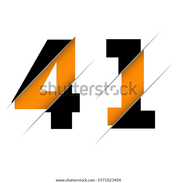 41 4 1 Number Logo Design Stock Vector (Royalty Free) 1971823406 ...