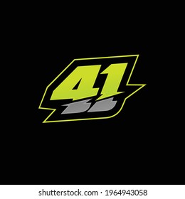 41 Number Racing Design Vector Stock Vector (Royalty Free) 1964943058 ...