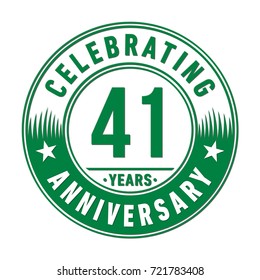 41 Years Anniversary Logo Vector Illustration Stock Vector (Royalty ...