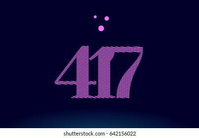 47 Number Digit Logo Pink Line Stock Vector (Royalty Free) 642153364
