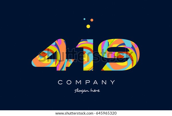 419 Number Digit Numeral Logo Colored Stock Vector (Royalty Free ...