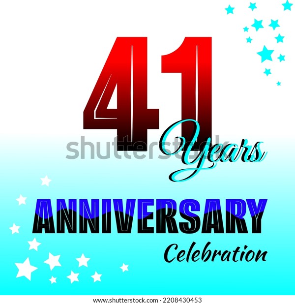 41st Birthday Celebration Background Red Gradient Stock Vector (Royalty ...