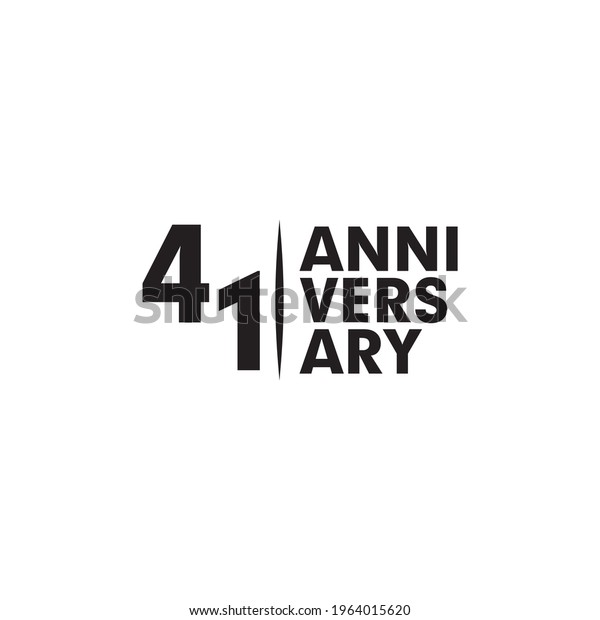 41st Year Anniversary Logo Design Vector Stock Vector (Royalty Free ...