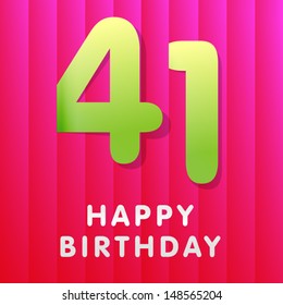 41th Birthday Card Stock Vector (Royalty Free) 148565204 | Shutterstock