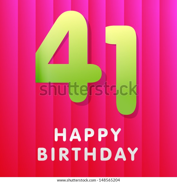 41th Birthday Card Stock Vector (Royalty Free) 148565204