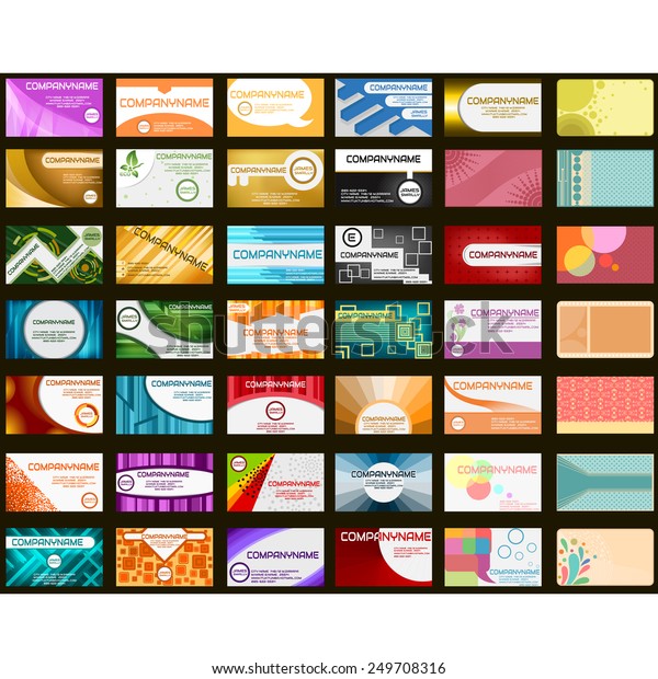 42 business cards in different styles