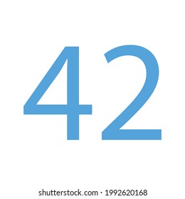 42 Number Simple Clip Art Vector Stock Vector (Royalty Free) 1992620168