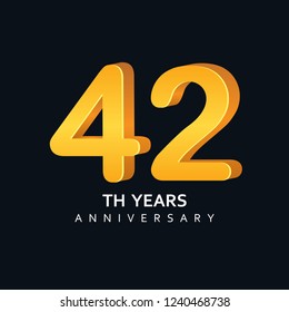 42 Year Anniversary Vector Template Design Stock Vector (Royalty Free ...