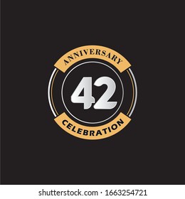 42 Years Anniversary Celebration Logo Vector Stock Vector (Royalty Free ...