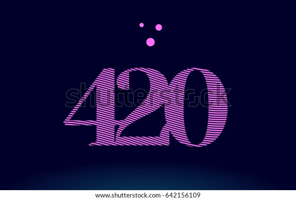 420 Number Digit Logo Pink Line Stock Vector (Royalty Free) 642156109