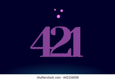 421 Number Digit Logo Pink Line Stock Vector (Royalty Free) 642156058 ...