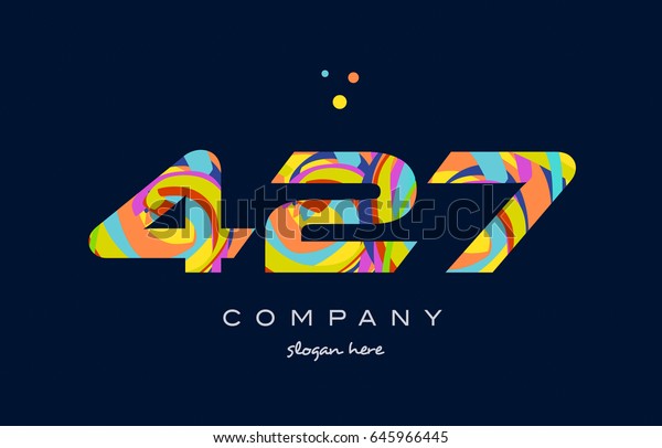 427 Number Digit Numeral Logo Colored Stock Vector (Royalty Free ...