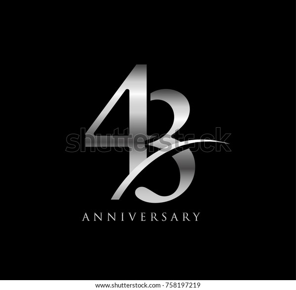 43 Anniversary Elegance Silver Logo Linked Stock Vector (Royalty Free ...