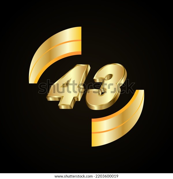 Stock vektor „43 Golden Numbers Vector 3d Realistic“ (bez autorských ...
