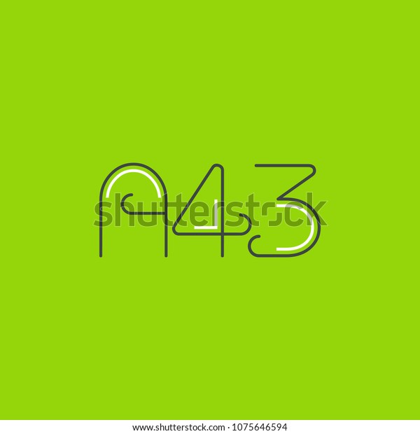 43 Letter Number Logo Icon Vector: vector de stock (libre de regalías ...