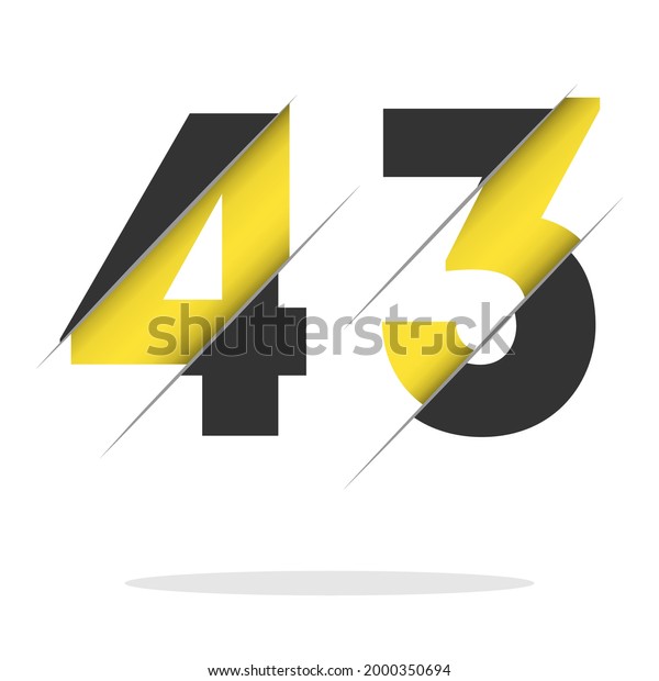 43 Number Logo Design Creative Cut Stock Vector (Royalty Free ...