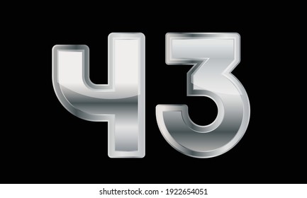 43 Silver Elegant Modern 3d Number Stock Vector (Royalty Free ...