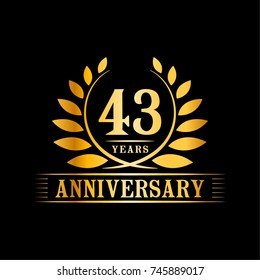 43 Years Anniversary Logo Template Stock Vector (Royalty Free ...