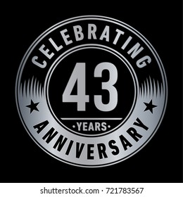 43 Years Anniversary Logo Vector Illustration: เวกเตอร์สต็อก (ปลอดค่า ...