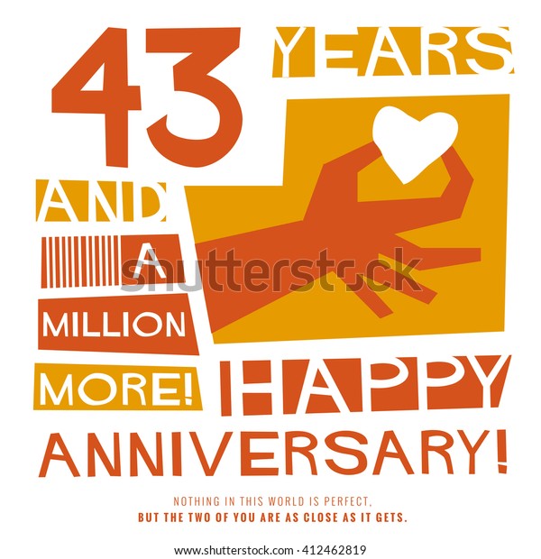 43 Years Happy Anniversary Vector Illustration Stock Vector (Royalty ...