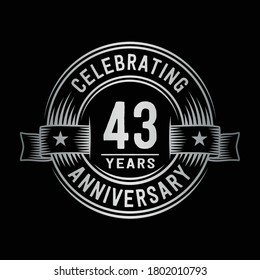 43 Years Logo Design Template 43rd Stock Vector (Royalty Free ...