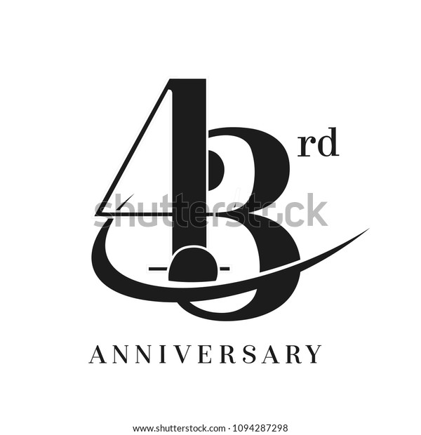 43rd Anniversary Celebration Simple Monogram Design Stock Vector ...
