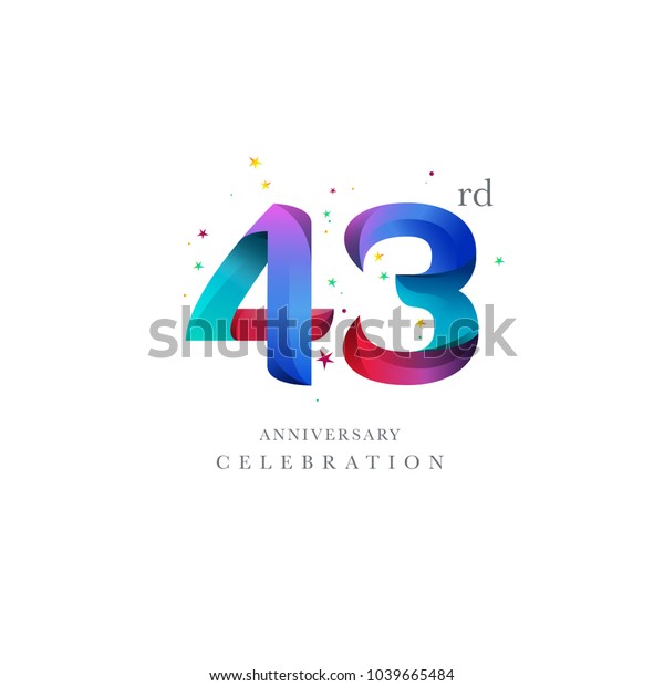 43rd Anniversary Logo Design Number 43 스톡 벡터(로열티 프리) 1039665484 ...