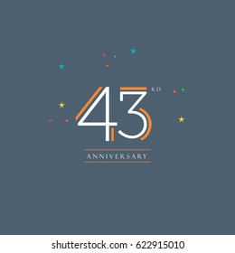 43rd Anniversary Logo Design Vector Template: เวกเตอร์สต็อก (ปลอดค่า ...