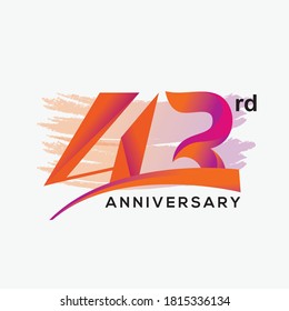 43rd Anniversary Logo Vector Design Stock Vector (Royalty Free ...